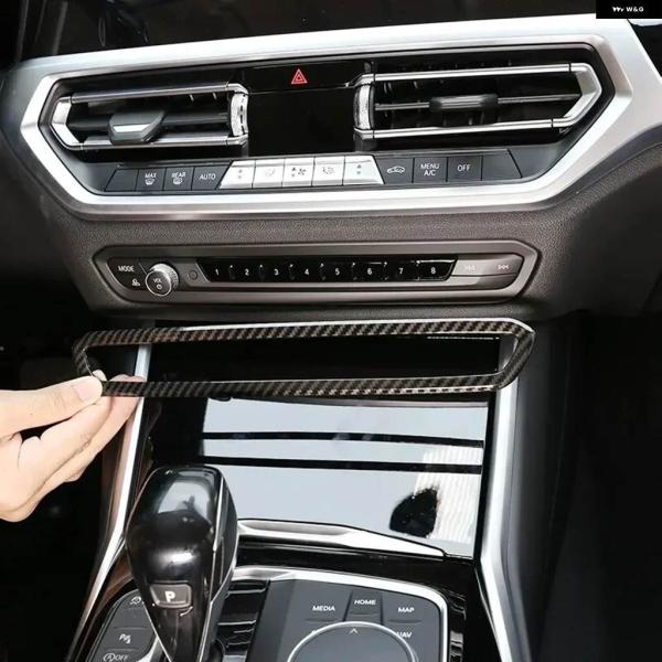 BMW 3シリーズ G20 G28 325I 330D 335 2019-2022 パネル センター コントロール ボリューム コントロール フレーム カバー トリム ABS カーボン スタイル LHD カスタム パーツ アクセサリーHig...