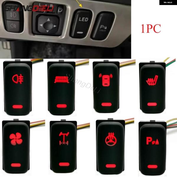 LED リア フォグライト レーダーファンスイッチ ボタン ワイヤー付き 三菱 アウトランダー パジェロ V73 V93 V93 V97 ランサーEX カスタム パーツ アクセサリーHigh-concerned chemical:NoneS...