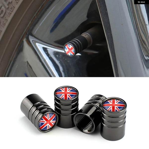 4個 英国国旗 バイク モト 車 タイヤ ホイール バルブ キャップ カバー カー スタイリング ミニ クーパー カントリーマン クラブマン R55 R56 R60 F55 F60 カスタム パーツ アクセサリーCategory:3DTyp...