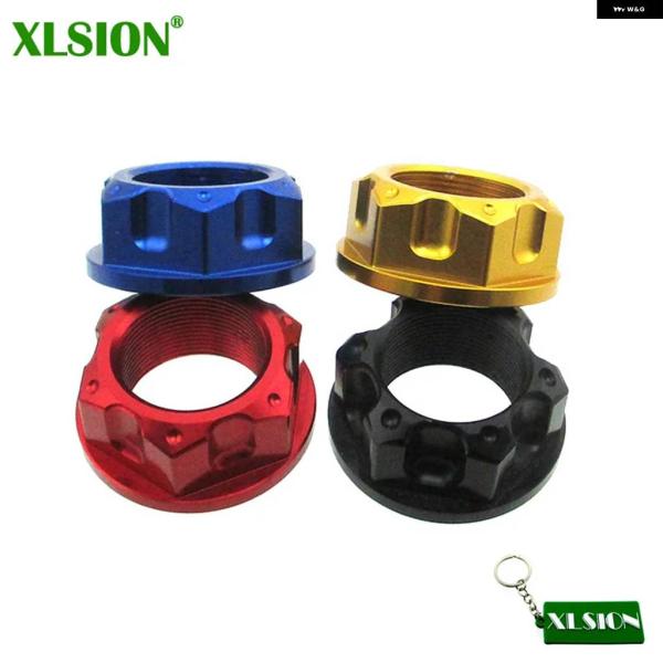アルミ M21MM ステアリングステムナット ホンダ CRF50 XR50 KLX110 KX65 KX85 DRZ110 RM85 TTR50 TTR110 TTR125 50CC-190CC ダート バイク カスタム パーツ アクセサリ...