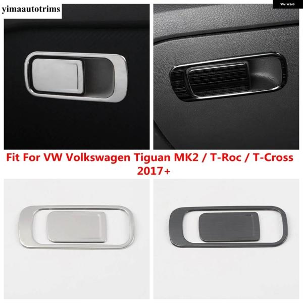 VW フォルクスワーゲン ティグアン MK2 T-ROC T-CROSS 2017-2025用 ストレージ グローブ ボックス スイッチ ボタン カバー トリム ステンレス カスタム パーツ アクセサリーHigh-concerned che...