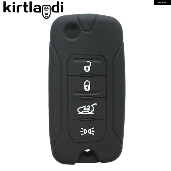 ジープ レネゲード コンパス 2016 2019 - 21 2/3/4 ボタン リモート フォブ用 シリコン キー ホルダー キー ケース カバー フリップ フォールディング カスタム パーツ アクセサリーBrand Name:kirtla...