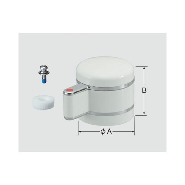 LIXIL｜INAX品名：開閉ハンドル部(湯側用)品番：A-3317-10ハンドル本体材質：樹脂製表面処理・色：白(N9)湯水・ピクト表示：赤A寸法(mm)：43B寸法(mm)：41【適用製品品番】BF-9105(K)BF-9305(K)(...