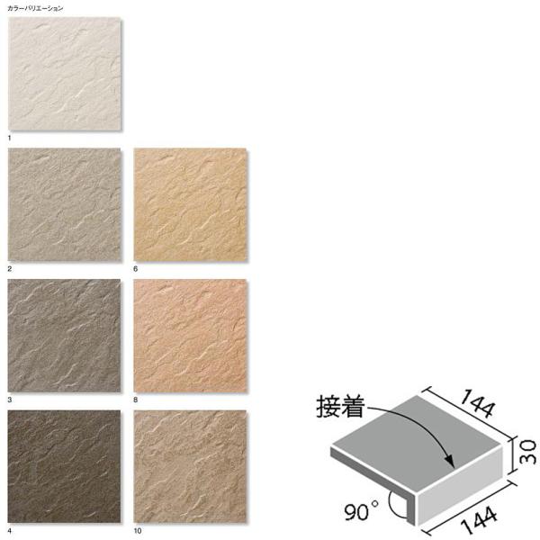 クレド　150mm角垂れ付き段鼻B1［磁器質］うす釉CRD-151S/○実寸法：(144+30)x144mm厚さ：9.0mmあたり枚数：7枚/m・2.85m/ケース入数・重量：20枚/ケース・8.7kg【注：上記価格は1枚の価格です】
