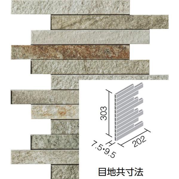 複雑で自然な石をリアルに再現した、品格のある石積みのデザインです。★出荷単位：ケース（4シート入り）■スペック■商品名：エコカラットプラス　ディニタ形状名：25×202角ネット張り（入隅用）目地共寸法：303×202mm実寸法：(134・1...