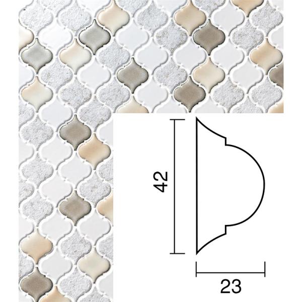 エスニックなイメージのランタン形のモザイクタイル。トラディショナルな釉薬づかいが、レトロなイメージを創ります。★出荷単位：個　■スペック■メーカー：名古屋モザイク商品名：コラベル（ミックス）形状：半マス縦標準寸法：42×23mm厚さ：6mm...