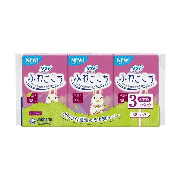 商品名：ソフィ ふわごこち ピンクローズの香り 38枚×3個パックJANコード：4903111317684発売元、製造元、輸入元又は販売元：ユニ・チャーム商品番号：101-40065広告文責：アットライフ株式会社TEL 050-3196-1...