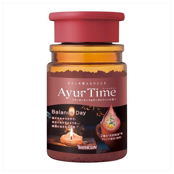 バスクリン アーユルタイム バランスデイ ボトル 520g バスソルト 入浴剤 浴用化粧料4548514159228２種の天然精油配合の奥深く繊細な香りと世界遺産生まれの天然海塩（基剤）に浸り心地よくバランスを整えるバス用品・洗面用品:入浴...