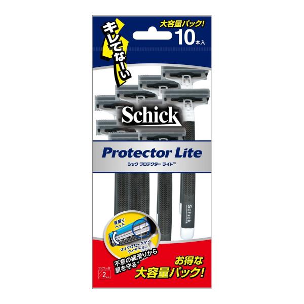シック・ジャパン Schick シック プロテクターライト 10本入セーフティーワイヤー付き２枚刃で、安心・安全 カミソリ 4891228313463 男性用化粧品・日用品:男性用カミソリ:使い捨て広告文責：アットライフ株式会社TEL 05...