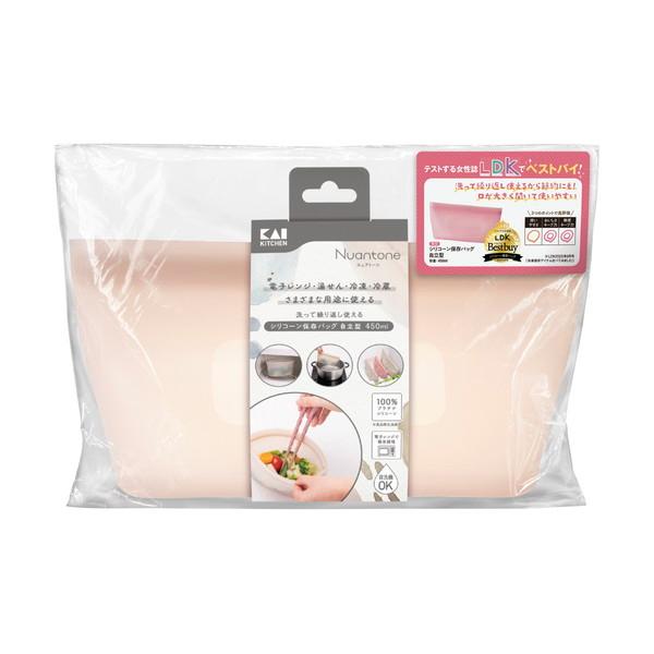 シリコーン保存バッグ 450mL 自立型 ベージュグレー 000DH6312 貝印4901601186741電子レンジから冷凍まで!繰り返し使えるシリコーン保存バッグ■キッチン・お掃除用品:台所消耗品:レンジ調理用品・容器広告文責：アットラ...