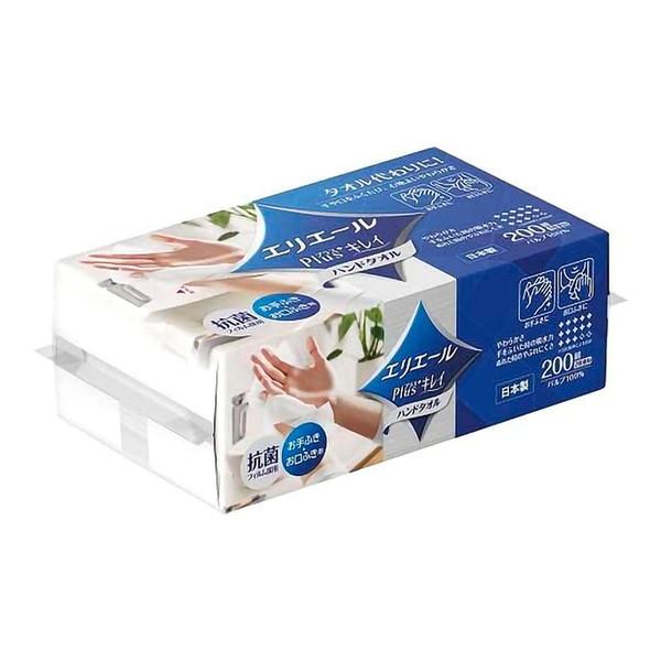 大王製紙 エリエール エリエールPlus+ キレイハンドタオル 200組1P 手口用タオルお手ふき・お口ふき用 ペーパータオル タオル代わりに 4902011824339 紙製品:キッチンタオル:キッチンタオル広告文責：アットライフ株式会社...