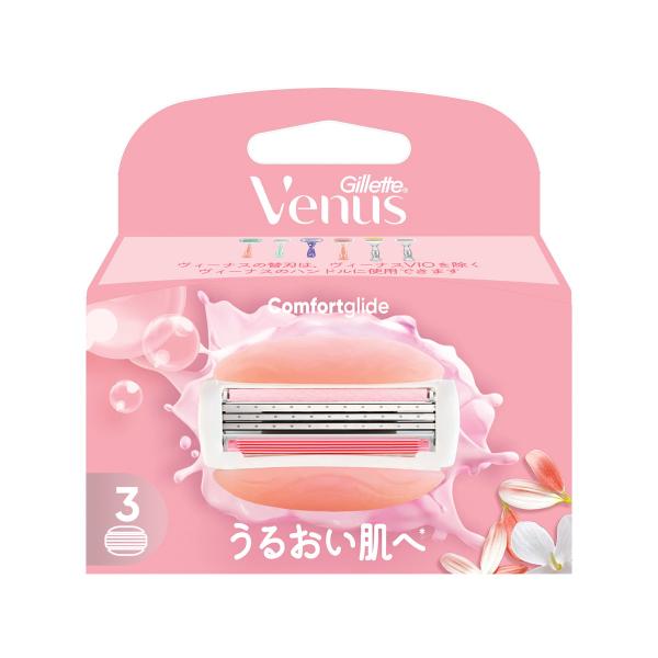 P&amp;G ジレット ヴィーナス コンフォートグライド うるおい肌 ホワイトティーの香り 3B 替刃 3個入Venusトータルリステージ シェーピング T字カミソリ 4987176160300 化粧品・化粧小物:女性用カミソリ:替刃広告...