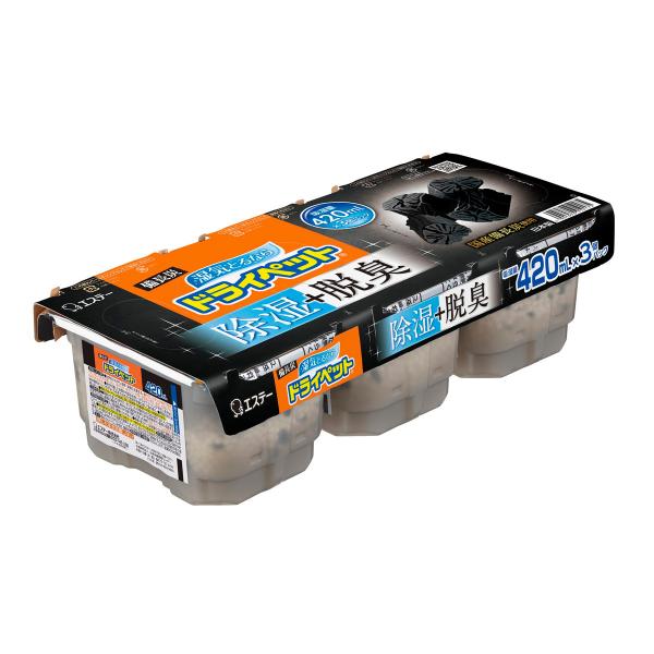 エステー ドライペット 備長炭ドライペット 420ｍｌ×3個パック除湿＋脱臭 湿気対策 4901070910175 防虫剤・除湿剤:除湿剤:タンクタイプ:タンクタイプ広告文責：アットライフ株式会社TEL 050-3196-1510 ※商品パ...