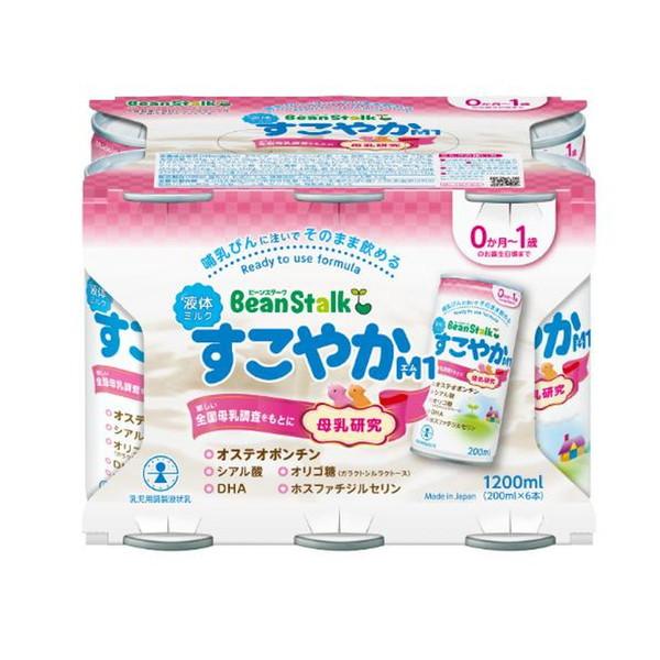 雪印ビーンスターク すこやかM1 液体 ミルク 200ml × 6本パック 0ヵ月-1歳4987493017011乳児用調製液状乳すこやかM1。哺乳びんに注いでそのまま飲める。 みるく 缶 母乳成分 すこやか■ベビー・キッズ用品:ベビーフー...