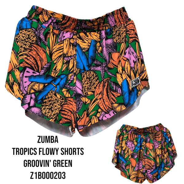Zumba(ズンバ)のダンスに最適なズンバウェアです。Zumba Tropics Flowy Shortsで流れに身を任せましょう。ぴったりとしたインナーショーツが摩擦を防ぎ、ドレープ性のあるアウターレイヤーがスタイリッシュにカバーします。...