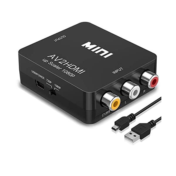 【ご購入後の当店からの連絡はご登録のメールアドレスに通知いたします。必ずご確認ください】【商品概要】【AV - HDMIコンバーター】アナログコンポジット入力信号(AV/RCA/CVBS)をHDMI出力信号に変換。HDMIスイッチボタンで1...