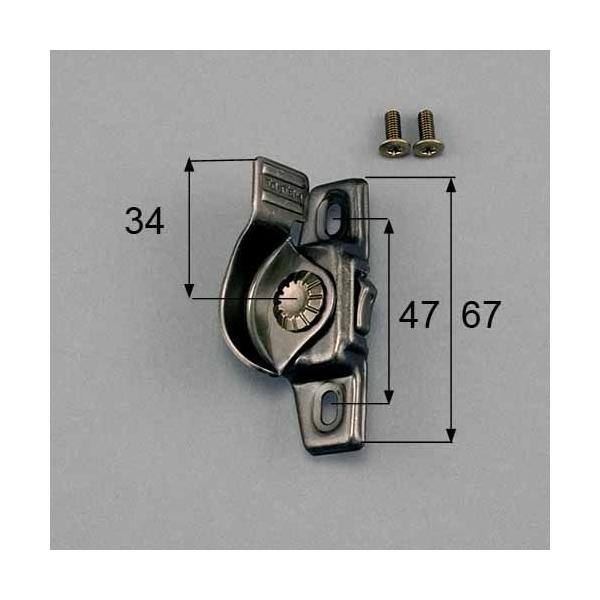 まとめ買いで 送料お得！ 部品名 : サッシ錠（クレセント）品種 : 台座寸法(66-67)商品コード : R1Y64色 : アンバー（ブロンズ）内容物 : 本体×1、取付ネジセット×1備考 : 寸法：取付ネジ穴ピッチ47ミリ、材質：金属製...