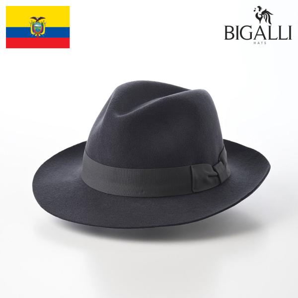 ブランド：BIGALLI（ビガリ）／エクアドル素材：ウールフェルト100％バリエーション展開：ダークグレーサイズ展開：実寸：S:54cm、M:56cm、L:58cm、XL:60cmエクアドル製※付属品の意匠やバッジは画像と異なる場合がござい...