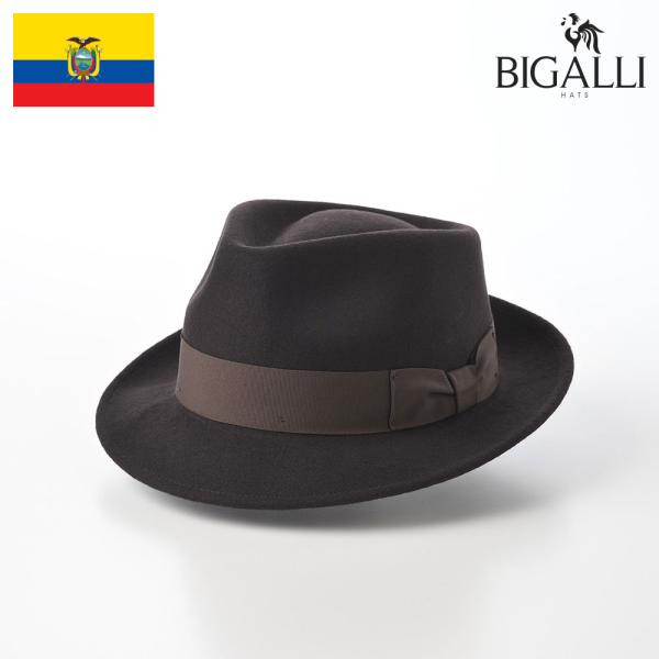 ブランド：BIGALLI（ビガリ）／エクアドル素材：ウールフェルト100％クラッシャブルバリエーション展開：ダークブラウンサイズ展開：実寸：S:54cm、M:56cm、L:58cm、XL:60cm、XXL:62cmエクアドル製※付属品の意匠...