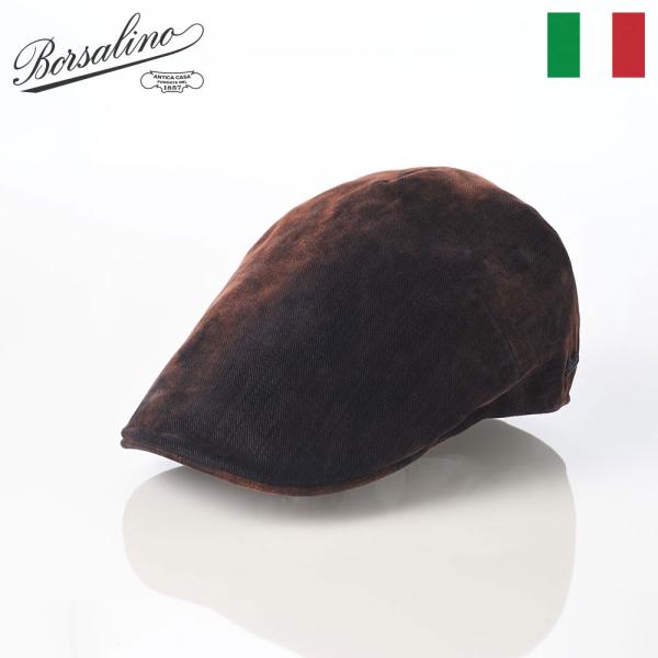 カラー：ネイビーブランド：Borsalino（ボルサリーノ）／イタリア素材：綿80％、ポリウレタン20％つばの広さ：約5.5cm重さ：約90gイタリア製 ハンチングボルサリーノのブランド箱は付属いたしません。※こちら「ネイビー」は、ブラウン...