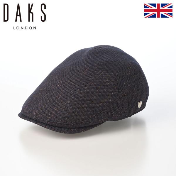 カラー：ネイビーブランド：DAKS（ダックス）／イギリス素材：ポリエステル77％、レーヨン22％、ポリウレタン1％つばの広さ：約5.5cm重さ：約80gバックデザイン：アジャスタースタイル日本製※こちら「ネイビー」は、やや紫（むらさき）に近...