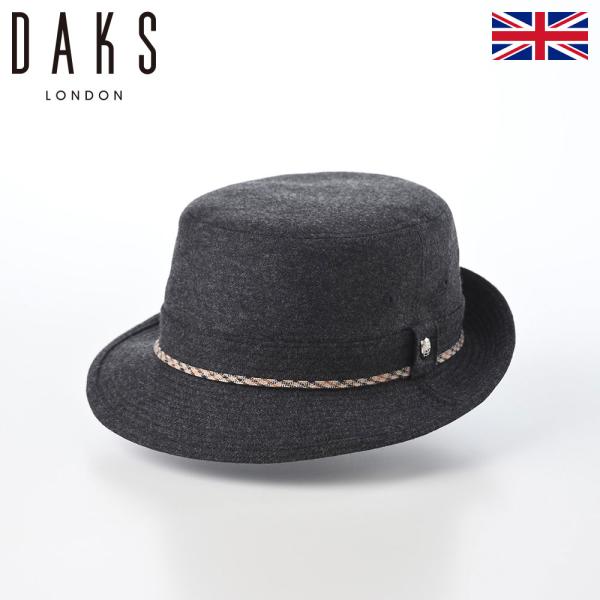 カラー：チャコールグレーブランド：DAKS（ダックス）／イギリス素材：毛49％、ポリエステル25％、レーヨン13％、ナイロン10％、ポリウレタン3％つばの広さ：約4.5〜5.5cm重さ：約110gスベリ絞りアジャスターあり※サイズを1〜1....