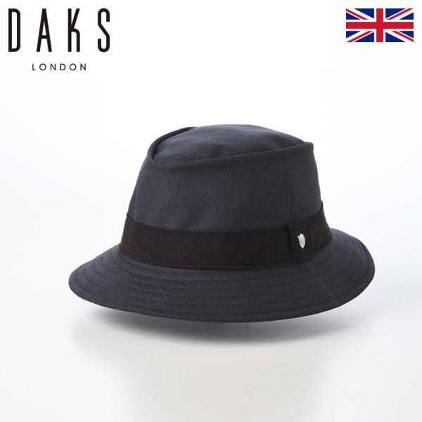 カラー：ネイビーブランド：DAKS（ダックス）／イギリス素材：ポリエステル100％／切り替え部分：人工皮革つばの広さ：約5〜6cm重さ：約90gスベリ絞りアジャスターあり※サイズを1〜1.5cm小さくできますクラッシャブル日本製着用シーズン...