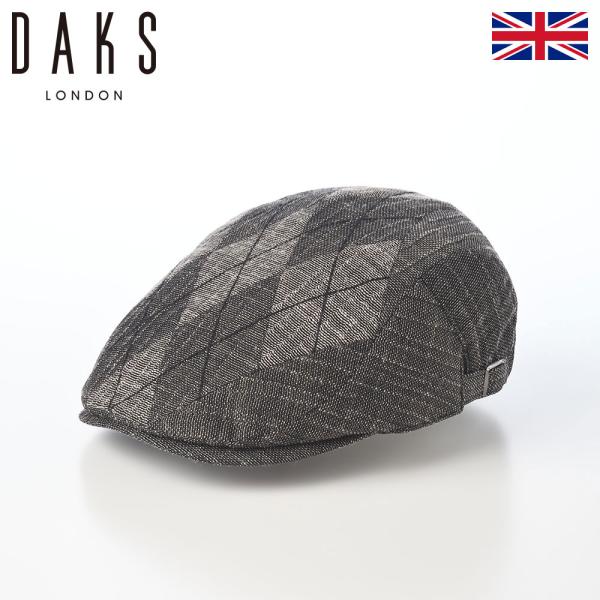カラー：ブラックブランド：DAKS（ダックス）／イギリス素材：ポリエステル65％、麻35％裏地：メッシュつばの広さ：約5.5cm重さ：約60gサイズ調整箇所：サイド日本製 ハンチング着用シーズン：春〜夏■ サイズの目安メーカー表記　S:55...