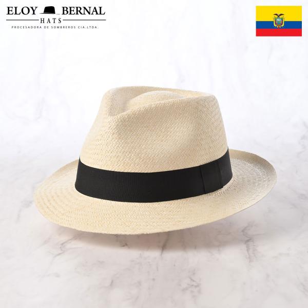 カラー：ナチュラルリボンの色：ブラックブランド：ELOY BERNAL（エロイ ベルナール）／エクアドル素材：天然トキヤ草100％編み方：Llano（網代編み）編み目細かさ（グレード）：スタンダードつばの広さ：約5〜6cm重さ：約90gエク...