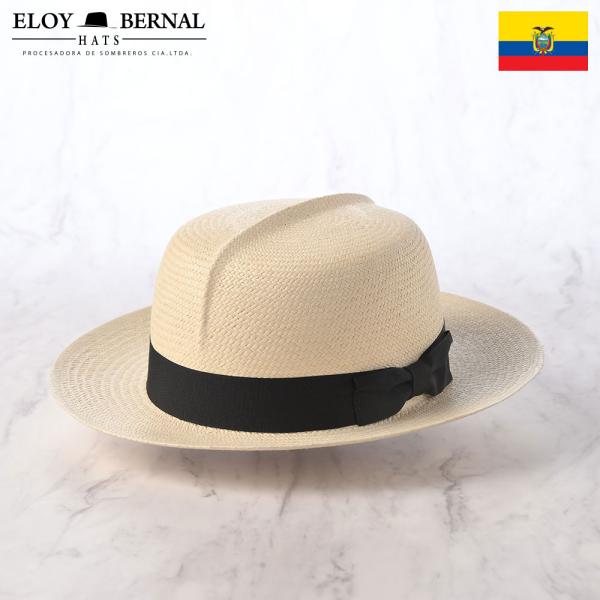 カラー：ナチュラルリボンの色：ブラックブランド：ELOY BERNAL（エロイ ベルナール）／エクアドル素材：天然トキヤ草100％編み方：Llano（網代編み）編み目細かさ（グレード）：スタンダードつばの広さ：約5.5〜6.5cm重さ：約9...