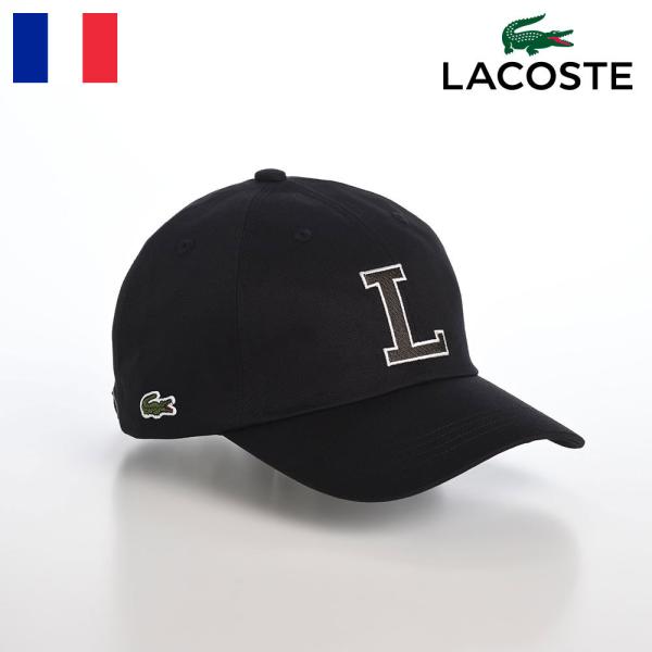 カラー：ブラックブランド：LACOSTE（ラコステ）／フランス素材：綿100％つばの広さ：約7cm重さ：約90gサイズ調整箇所：後ろ中国製■ サイズの目安58cm(適応サイズ56cm-60cm)、60cm(適応サイズ58cm-62cm)実寸...