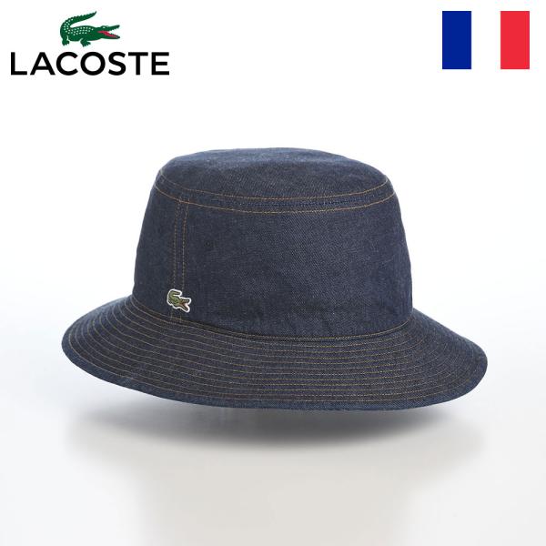 カラー：ネイビーブランド：LACOSTE（ラコステ）／フランス素材：綿100％つばの広さ：約5.5〜6.5cm重さ：約80gスベリ絞りアジャスターあり※サイズを1〜1.5cm小さくできます日本製 バケットハット着用シーズン：通年※サイズ調整...