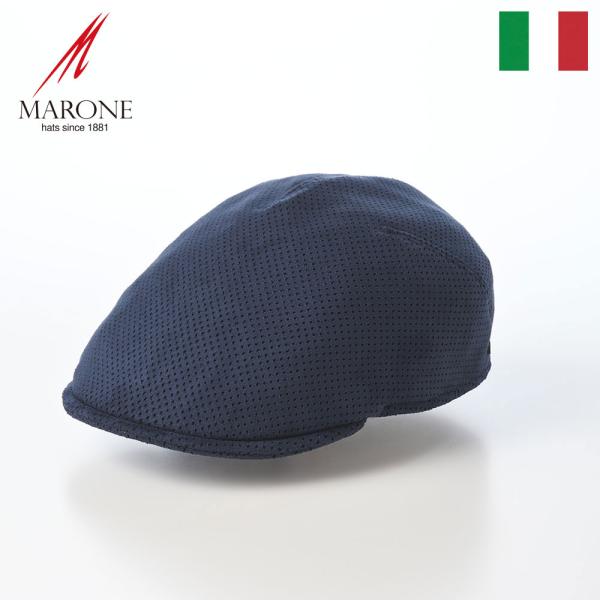 カラー：ネイビーブランド：MARONE（マローネ）／イタリア素材：ポリエステル92％、ポリウレタン8％つばの広さ：約6cm重さ：約70gイタリア製 ハンチング着用シーズン：春〜夏■ サイズの目安メーカー表記　56cm、58cm、60cm、6...