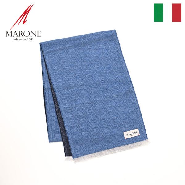 カラー：ブルーブランド：MARONE（マローネ）／イタリア素材：ポリエステル45％、アクリル20％、ナイロン20％、毛（ウール）15％中国製着用シーズン：秋〜冬■ サイズの目安長さ168cm 幅30cm【関連ワード】ファッション小物 メンズ...
