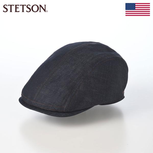 カラー：ダークネイビーブランド：STETSON（ステットソン）／アメリカ素材：綿65％、麻35％つばの広さ：約6.5cm重さ：約50gスベリ絞りアジャスターあり※サイズを1〜1.5cm小さくできます日本製 ハンチング着用シーズン：通年■ サ...