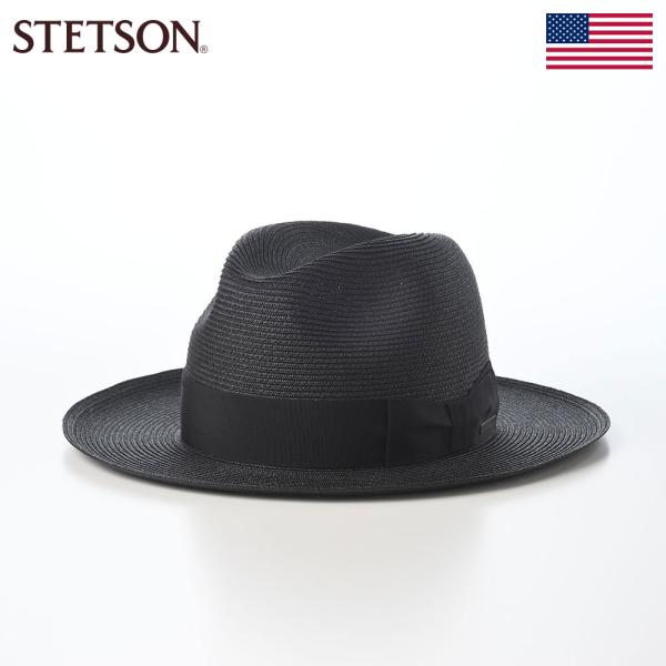 カラー：ブラックリボンの色：ブラウンブランド：STETSON（ステットソン）／アメリカ素材：分類外繊維（紙）93％、ポリエステル7％つばの広さ：約6.5〜7.5cm重さ：約130gスベリ絞りアジャスターあり※サイズを1〜1.5cm小さくでき...