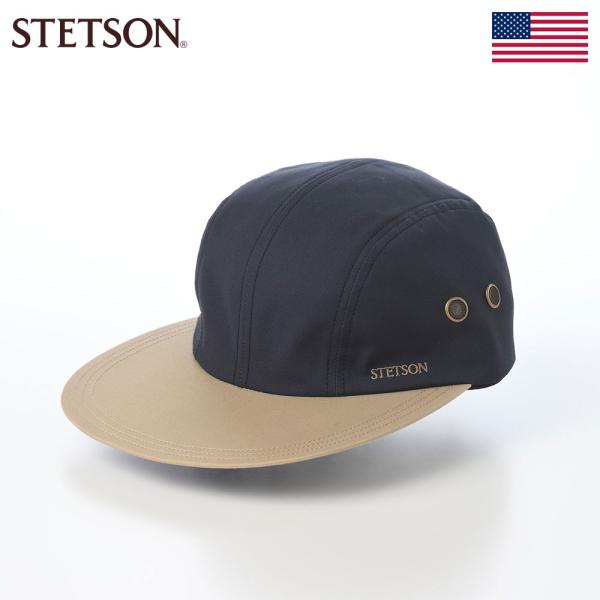 カラー：（クラウン）ネイビー、（バイザー）ベージュブランド：STETSON（ステットソン）／アメリカ素材：綿100％／つば裏部分：ポリエステルつばの広さ：約9cm重さ：約70gバックデザイン：アジャスタースタイル日本製着用シーズン：通年■ ...