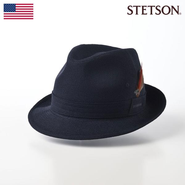 カラー：ネイビーブランド：STETSON（ステットソン）／アメリカ素材：トリアセテート、ポリエステル裏地：メッシュつばの広さ：約3.5〜4.5cm日本製※羽は取り外し可能です。■ サイズの目安メーカー表記　55cm、56cm、57cm、58...