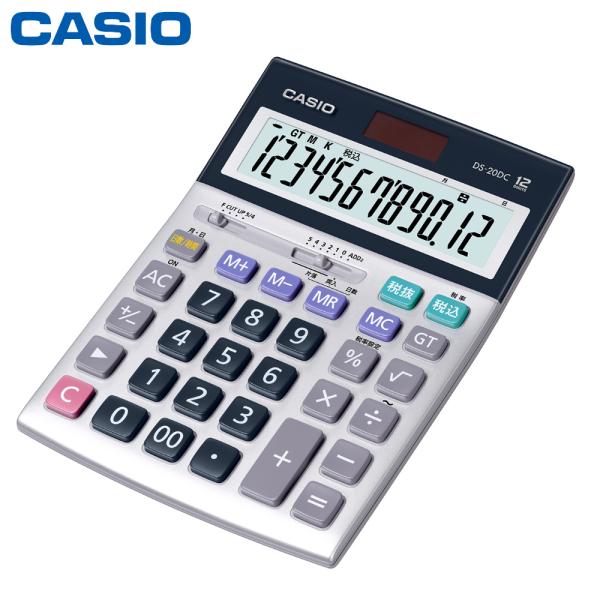 カシオ 本格実務電卓（日数・時間計算） デスクタイプ DS-20DC一般企業での経理、財務、簿記や金融機関をはじめとするプロのニーズを徹底追及。優れた早打ち対応設計、操作性、視認性など、ワンランク上の性能が簿記などの検定試験も強力にサポート...