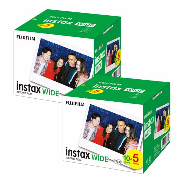 FUJIFILM [フジフィルム] インスタントカラーフィルムinstax WIDE [インスタックスワイド]5パック(50枚入り)×2個セット [100枚入] WIDE専用フィルム※WIDE300、WIDE210専用フィルム■5パック(1...