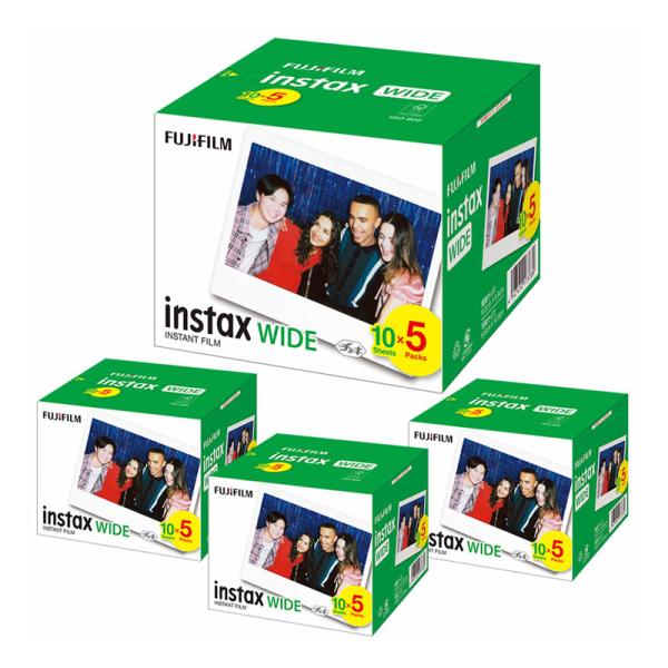 FUJIFILM [フジフィルム] インスタントカラーフィルムinstax WIDE [インスタックスワイド]5パック(50枚入り)×4個セット [200枚入] WIDE専用フィルム※WIDE300、WIDE210専用フィルム■5パック(1...