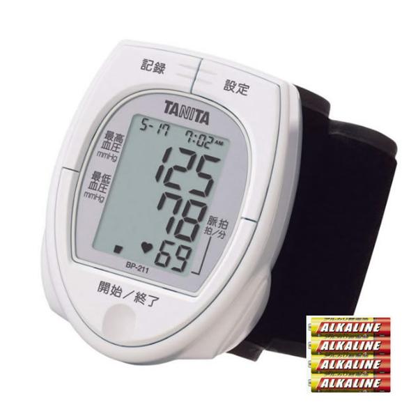 ★ご注意★お客様のご覧の環境（PC・スマホ・タブレット・携帯電話など）により、色の見栄え等が異なる場合がございます。TANITA(タニタ) タニタ手首式血圧計 BP-211に予備電池がついたお得なセット。付属のテスト電池は消耗が早い！という...