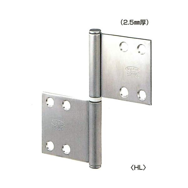 用途：軽量木製ドア材質：ステンレス　SUS304仕上：HLサイズ：102ｘ89　t=2.5左右兼用取付ビスは　3.8ｘ25　皿　が付属しております4枚までメール便に変更できます