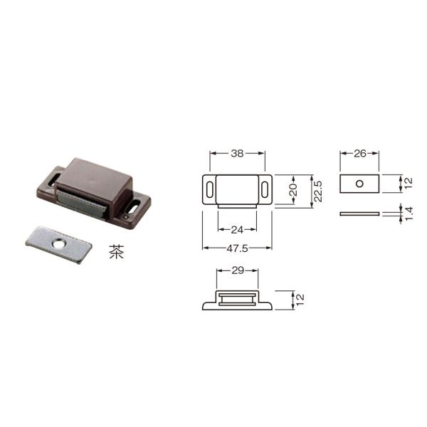 材　　質　ポリエチレン樹脂吸着力　3kg付属ネジ　本　体：トラスタッピンネジ3.5×13mm　　　　　　受　：皿木ネジ2.7×13mm※10個までメール便可能です