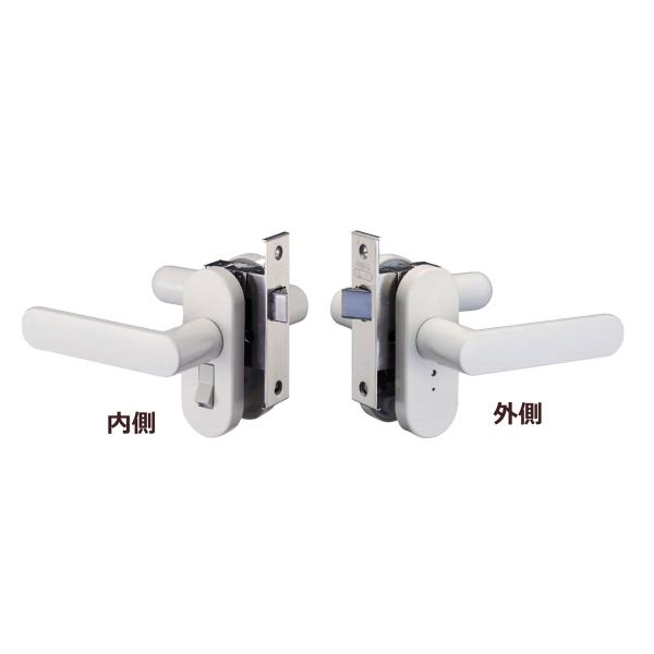 耐水性と耐湿性を考慮した、浴室専用のレバーハンドル錠。適用扉厚：　29~30mm■耐水性と耐湿性を考慮し、錠本体はすべてステンレスと樹脂製です。■LF本体が極めてコンパクト（バックセット32mm）なので、浴室ドアの細い縦框への取付に最適です...
