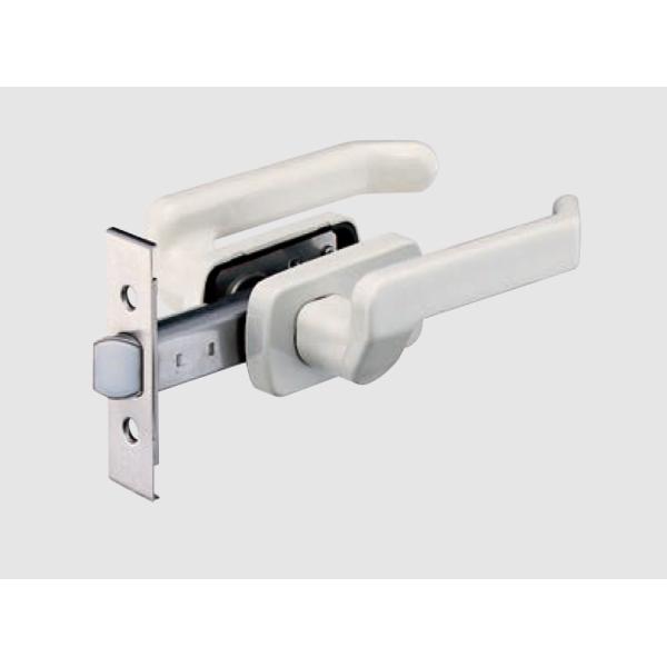 耐水性と耐湿性を考慮した、浴室専用のレバーハンドル錠。適用扉厚：　29~30mm■耐水性と耐湿性を考慮し、錠本体はすべてステンレスと樹脂製です。■LTU本体は細い角筒体状（25×19.4mm）なので、浴室ドアの横框への取付に最適です。■高齢...