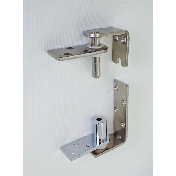 用途　ラバトリーブース材、カウンターヒンジ材質　ステンレス鋼 SUS304　ドア厚　30〜45mmドア重量　10〜30kg付属ネジ　皿タッピンネジ4×30mm、　なべタッピンネジ4×30mm