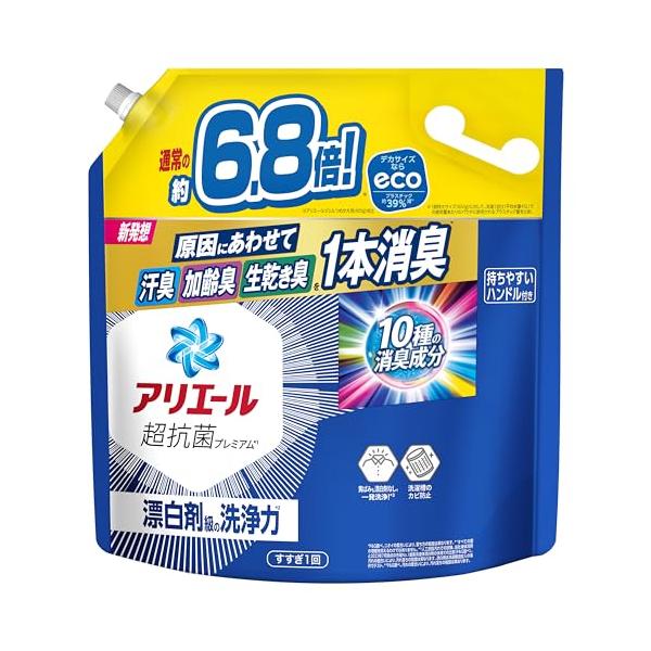 サイズ：メガジャンボシャツの汗臭、タオルの生乾き臭、加齢臭 - いろんなニオイを1本消臭 *P＆G調べ。ニオイの度合いにより、落ち方の程度は異なります。10種類の消臭成分が原因にあわせてパーソナル消臭 *P＆G調べ。ニオイの度合いにより、落...