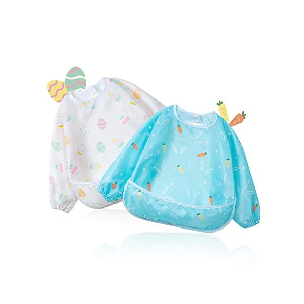 カラー：長袖 人参と色付き卵サイズ：長袖スタイル：長袖【完璧なデザイン】ラウンドネックデザインは、快適で美しいだけではなく、赤ちゃんの首をこすることもなく、赤ちゃんの柔らかい肌を保護します。後はマジックテープのデザインで、尖った角がなくて粘...