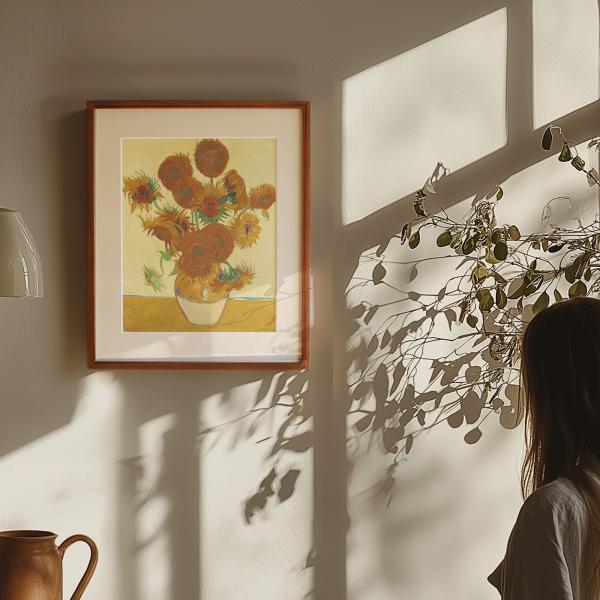 作家名：フィンセント・ファン・ゴッホ  /  Vincent van Gogh作品名：15輪のひまわり ロンドン・ナショナル・ギャラリー版（4枚目） / Sunflowers 4th versionサイズ（額外寸）: W348mm × H4...